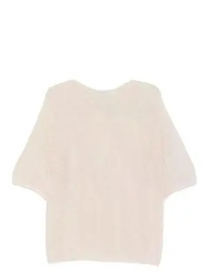 Antonelli Firenze Magnolia Crew Neck Knitted Top - Neutrals
