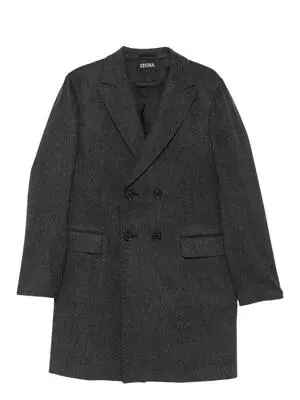Zegna Double-breasted Coat - Grey
