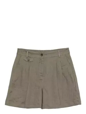 PENNYBLACK Pleated Linen Shorts - Green