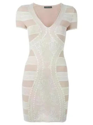 Alexander McQueen Victorian Lace Knit Mini Dress - Neutrals