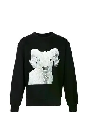 JUUN.J Ram Embroidered Sweatshirt - Black