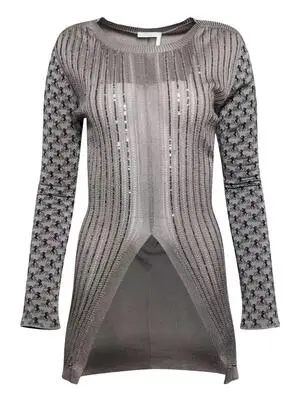 Chloé Sequin Horse-jacquard Sweater - Grey