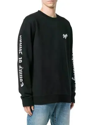 COUNTY OF MILAN Embroidered Cotton Sweatshirt - Black