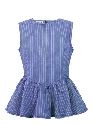 Baum Und Pferdgarten Merja Pinstriped Peplum Blouse - Blue