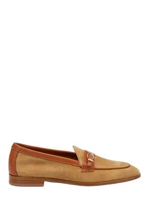 FRAU Suede Buckle Detail Loafers - Neutrals