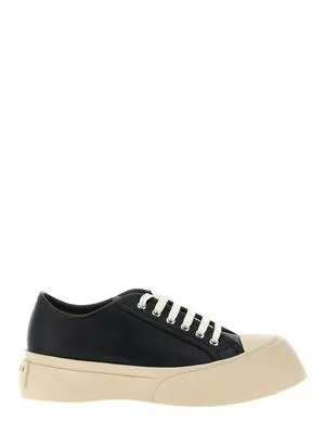 Marni Pablo Leather Sneakers With Contrast Sole - Black
