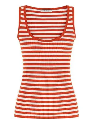 Max Mara Mxmghiro' Striped Ribbed Tank Top - Red