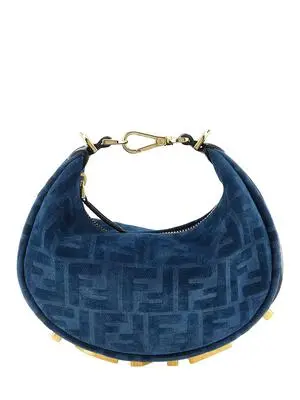 Fendi Fendi FF Denim Fendigraphy Mini Handbag Blue