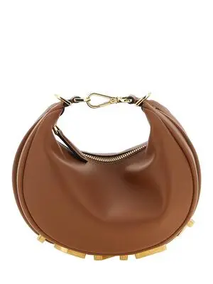 Fendi Ff Denim Fendigraphy Mini Handbag - Brown