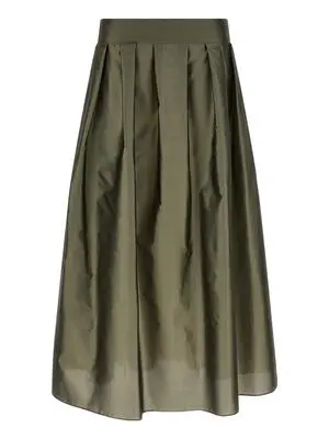 Max Mara S Mmeffetto' Pleated Silk Blend Organza Skirt - Green