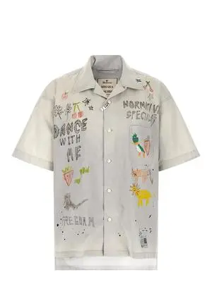 Mihara Yasuhiro Graffiti Print Shirt - Gray