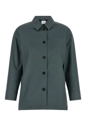 Max Mara S' Max Mara Marianne Cotton Poplin Shirt Gray