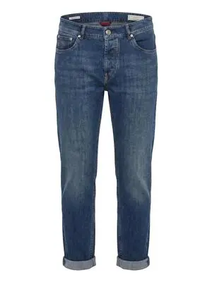 Brunello Cucinelli Mid-rise Cotton Jeans With Logo Patch - Multicolor