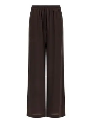 P.a.r.o.s.h Silk Wide-leg Pants With Drawstring Waist - Brown