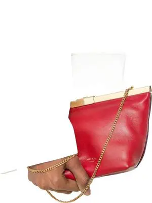 JIMMY CHOO Ganache Leather Clutch Bag - Red