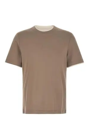 Brunello Cucinelli Double Layer T-shirt - Gray