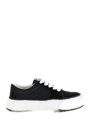 Mihara Yasuhiro Eric" Suede And Cotton Canvas Sneakers With Platform Sole - Black