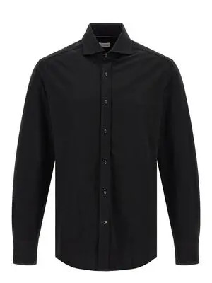 Brunello Cucinelli Brunello Cucinelli Men French Collar Shirt Black