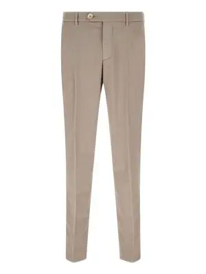 Brunello Cucinelli American Pima Cotton Gabardine Trousers - Cream