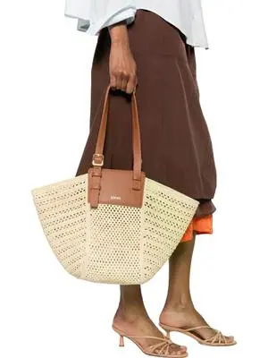 Loewe Hammock Woven Shoulder Bag - Neutrals