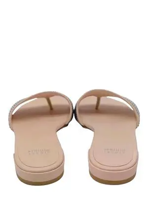 STUART WEITZMAN Embellished Slide Sandals - Silver