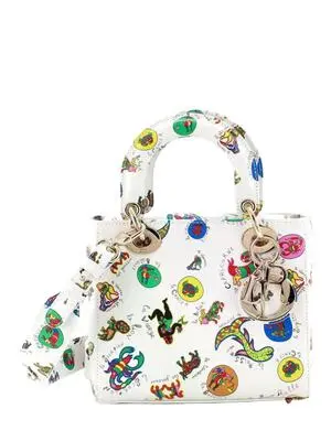 Dior Lady Dior Bag, Printed Leather, Small Satchel Multicolour