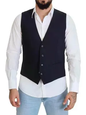 Dolce & Gabbana Stretch-wool Waistcoat - Blue