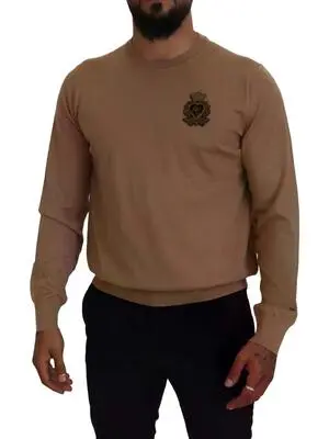 Dolce & Gabbana Embroidered Logo-patch Sweater - Brown