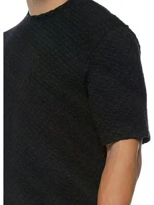 Emporio Armani Textured Short-sleeve T-shirt - Black