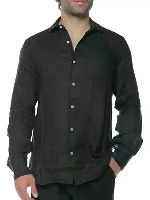 MC2 SAINT BARTH Pamplona Linen Shirt - Black