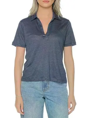 ECOALF Linen V-neck T-shirt - Blue