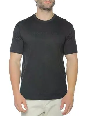 Armani Exchange Logo-embroidered T-shirt - Black