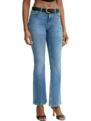 Guess Logo Plaque Flared Jeans - Blue