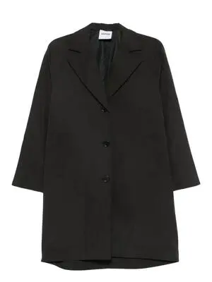 Aspesi Notch Lapel Button-fastening Coat - Black
