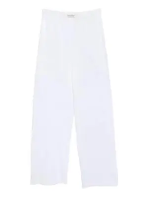 SPORTY & RICH Pointelle Knit Elasticated Trousers - White