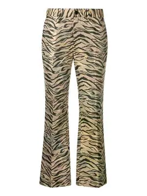 Zadig&Voltaire Animal Print Flared Trousers - Neutrals