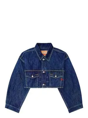 DIESEL® Cropped Oversized Denim Jacket - Blue