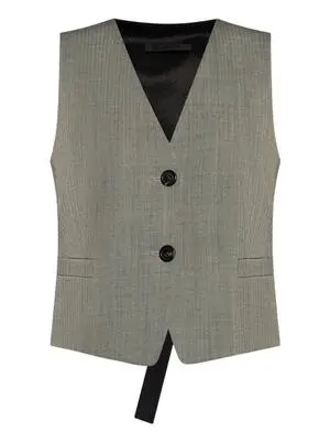 Helmut Lang Herringbone Vest - Gray