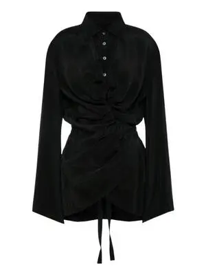 MAISON MARGIELA Draped Front Shirt - Black