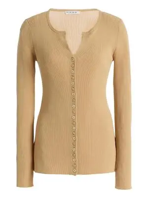 THIRD FORM Third Form Ribbed Knit Button Detail Cardigan Neutral
