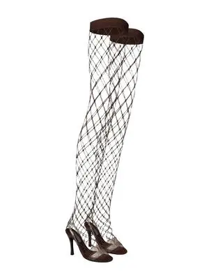 Stella McCartney Slip-on Fishnet Heeled Sandals - Gray