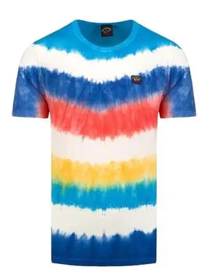 PAUL  SHARK Tie-dye Print Cotton T-shirt - Blue