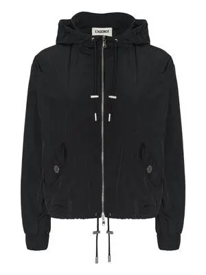 L'Agence Miro Hooded Windbreaker - Black