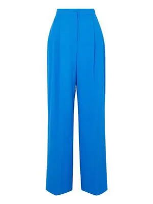 Alexander McQueen Pleat Detailed Wide-leg Trousers - Blue