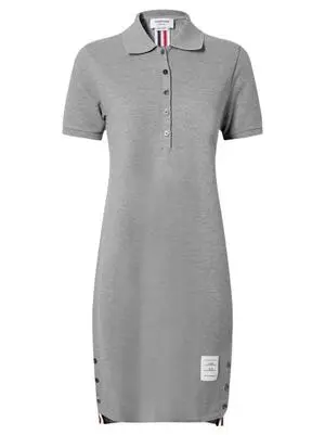 Thom Browne Asymmetric Hem Mini Polo Dress - Light Gray
