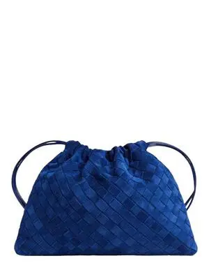 Bottega Veneta Woven Drawstring Pouch - Royal Blue
