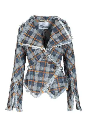 VIVIENNE WESTWOOD Frayed Check Jacket - Gray