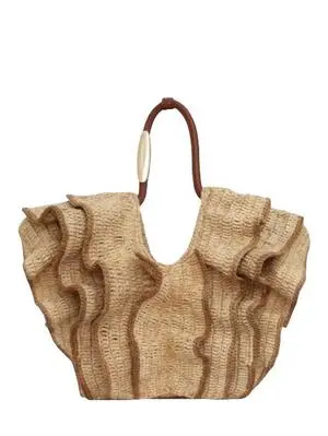 Zimmermann Ruffled Tote Bag - Brown