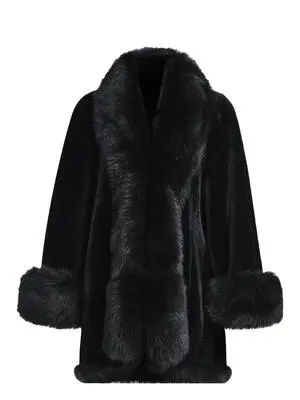 Nour Hammour Long-sleeved Coat With Shawl Collar - Black