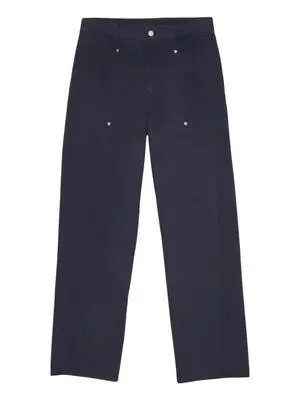 Paloma Wool Casual Straight Leg Pants With Belt Loops - Navy Blue